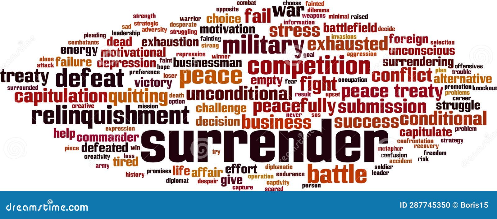Surrender word cloud stock illustration. Illustration of depression ...