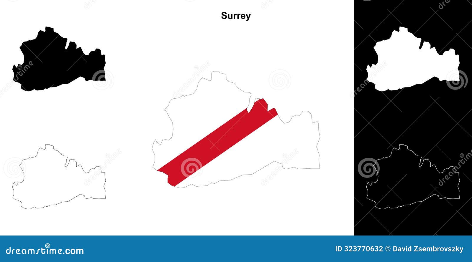 Surrey Map. Detailed Map Of Surrey City Poster With Streets. Cityscape ...