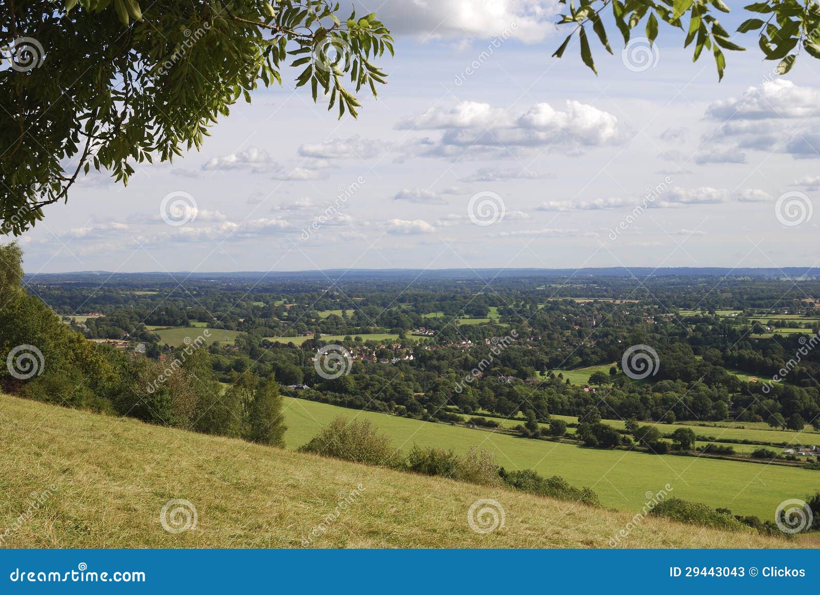 Surrey Countryside from Box Hill. UK Stock Image - Image of rural ...