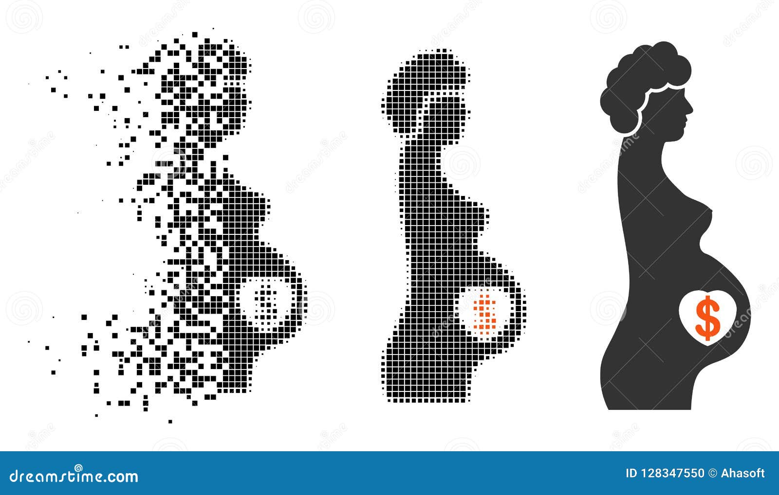 Shredded Pixel Halftone Surrogate Mother Icon Stock Vector ...