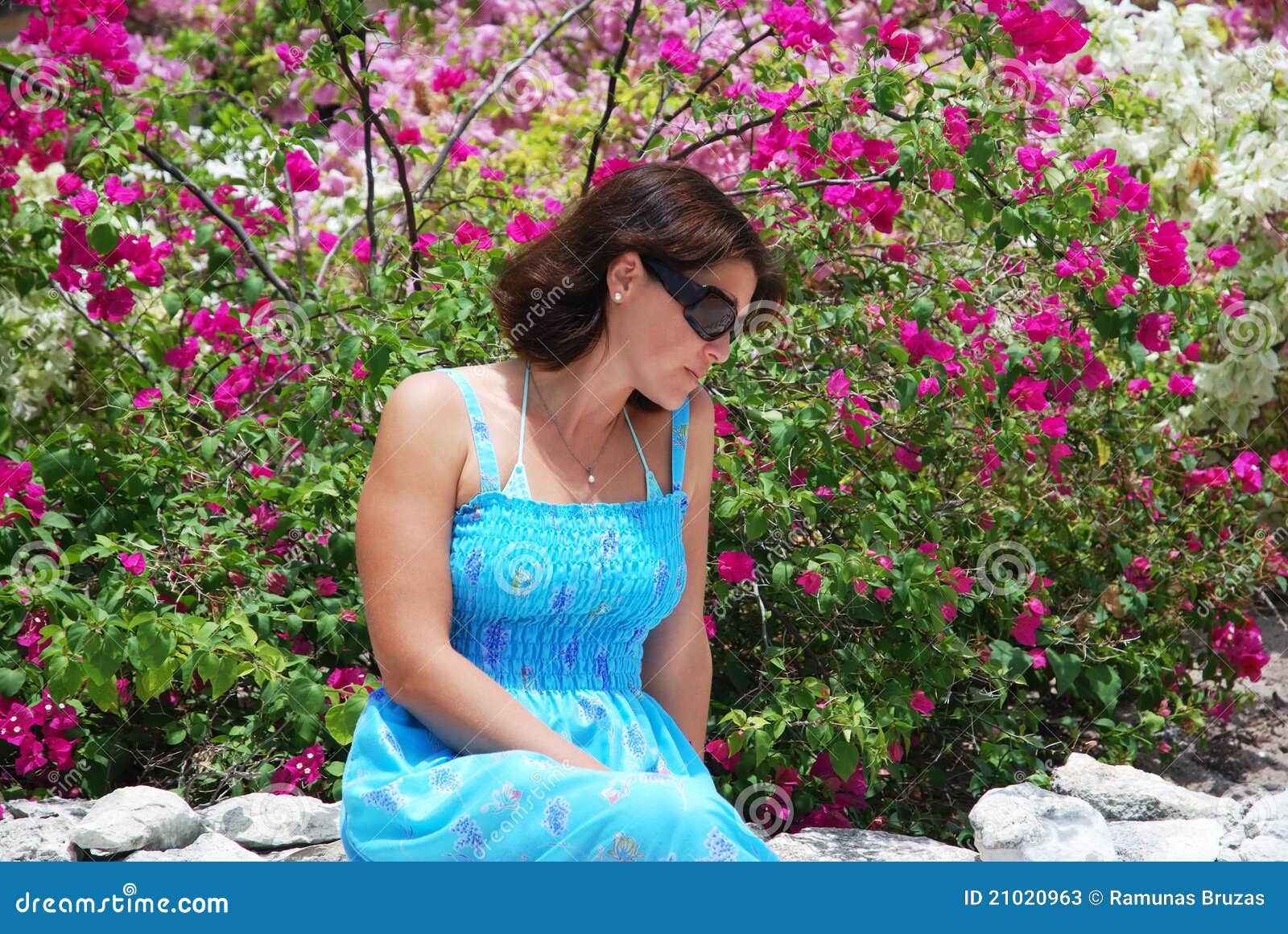 Surrounded by Flowers stock image. Image of bahamas, portrait - 21020963