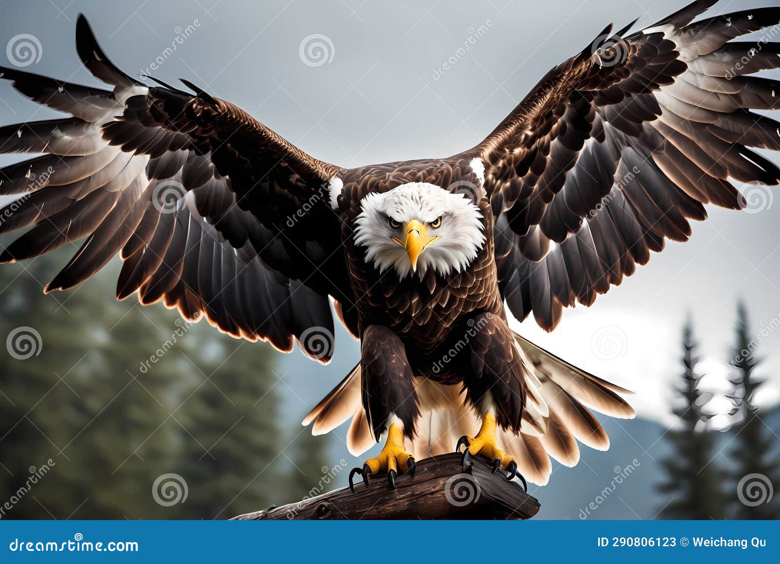 A soaring eagle in a storm stock illustration. Illustration of ...