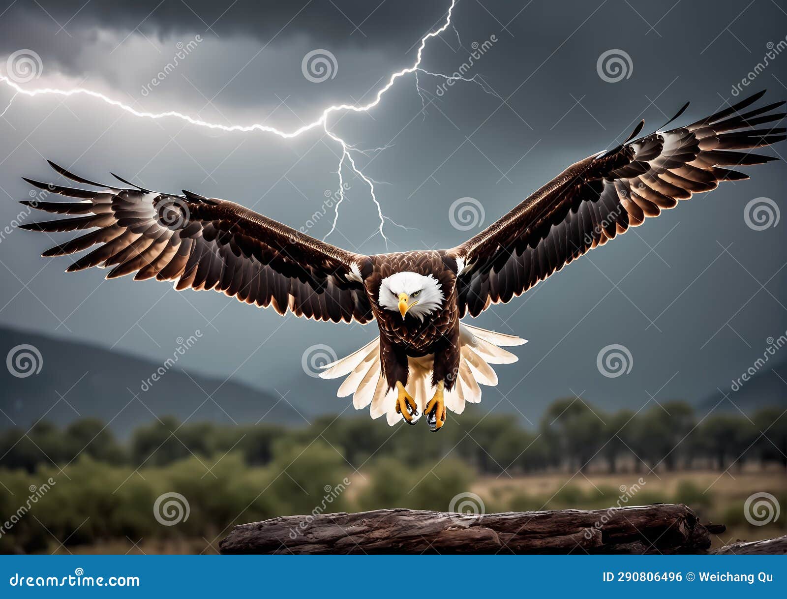 A soaring eagle in a storm stock photo. Image of quail - 290806496