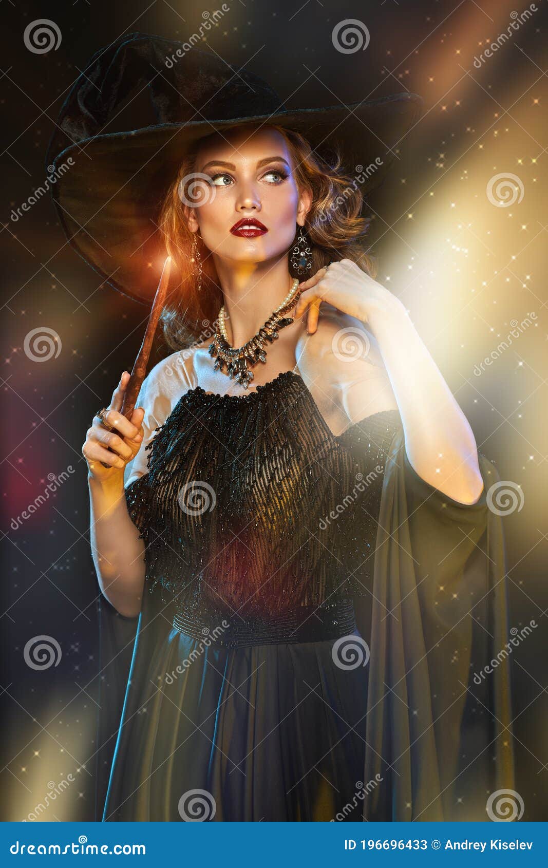 Surrounded by magic lights stock image. Image of glamorous - 196696433