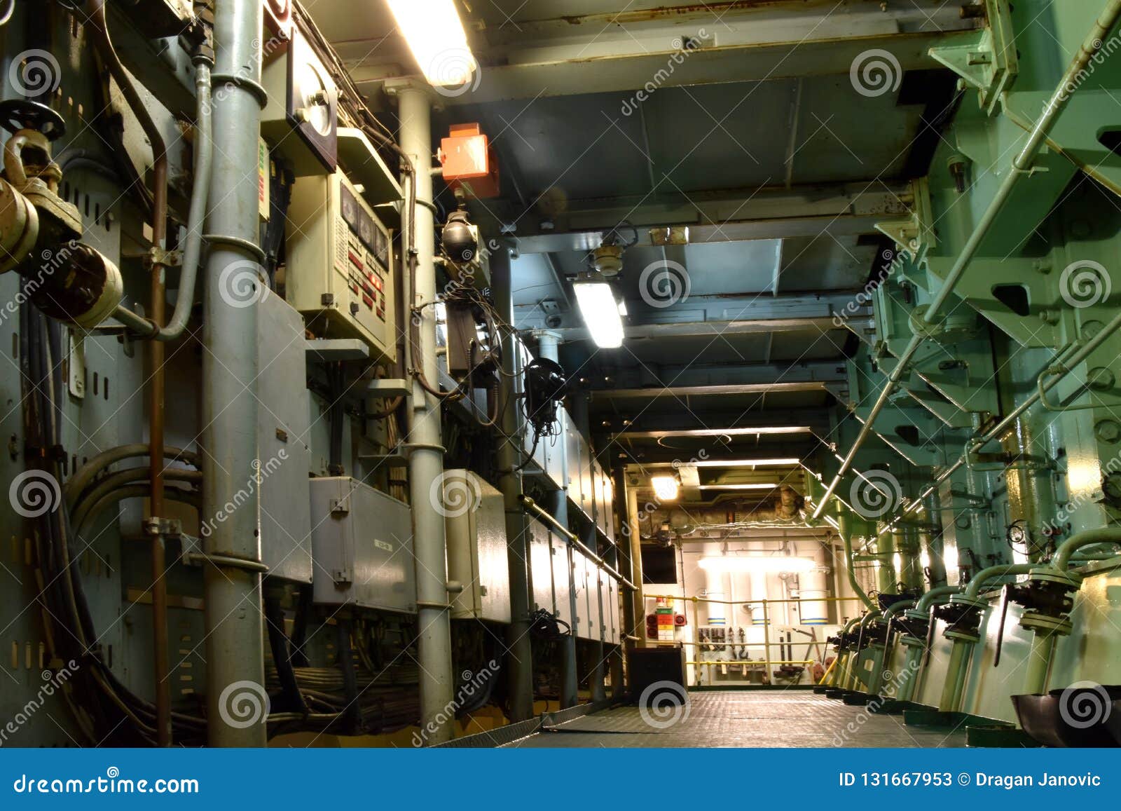 Surrounding of Main Engine Emergency Control Stock Image - Image of ...