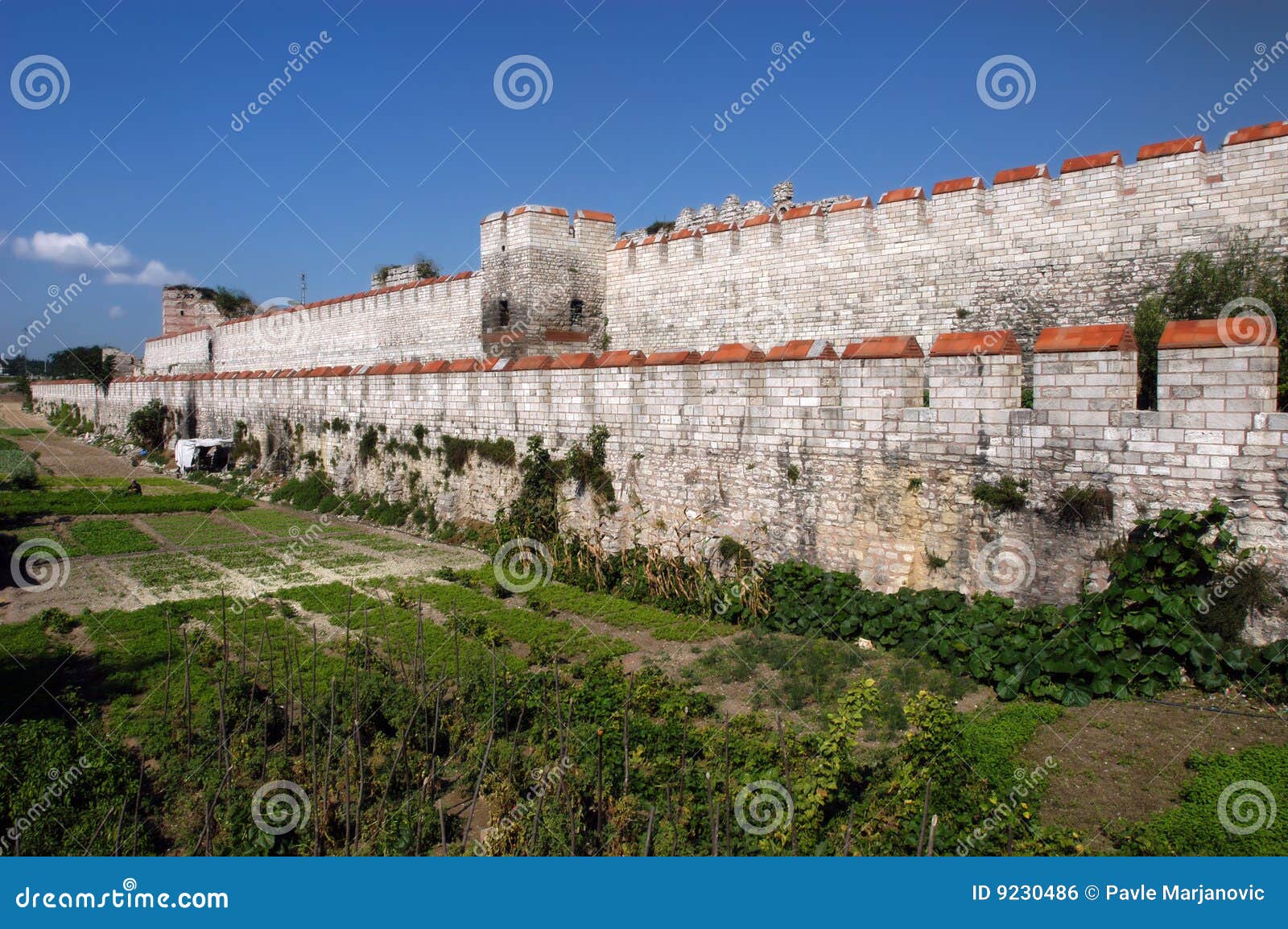 Surrounding Wall of Ancient City Constantinople Stock Photo - Image of ...