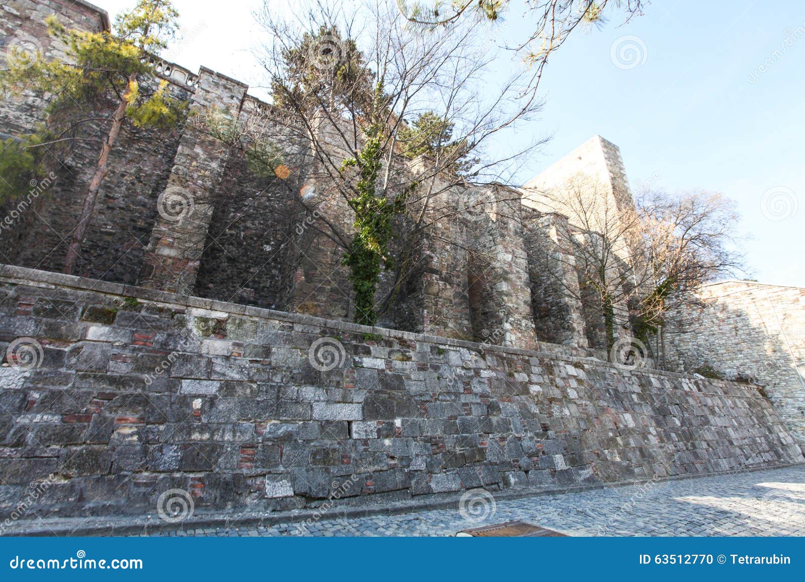 Surrounding Wall of Buda Castle, Budapest, Hungary Stock Photo - Image ...