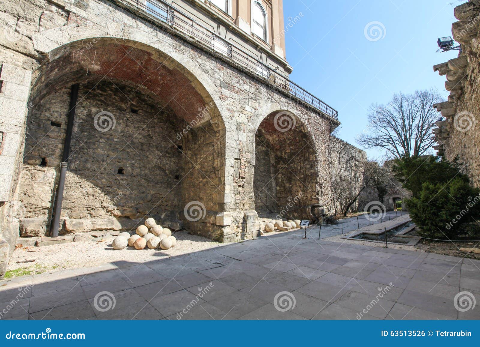 Surrounding Wall of Buda Castle, Budapest, Hungary Stock Photo - Image ...