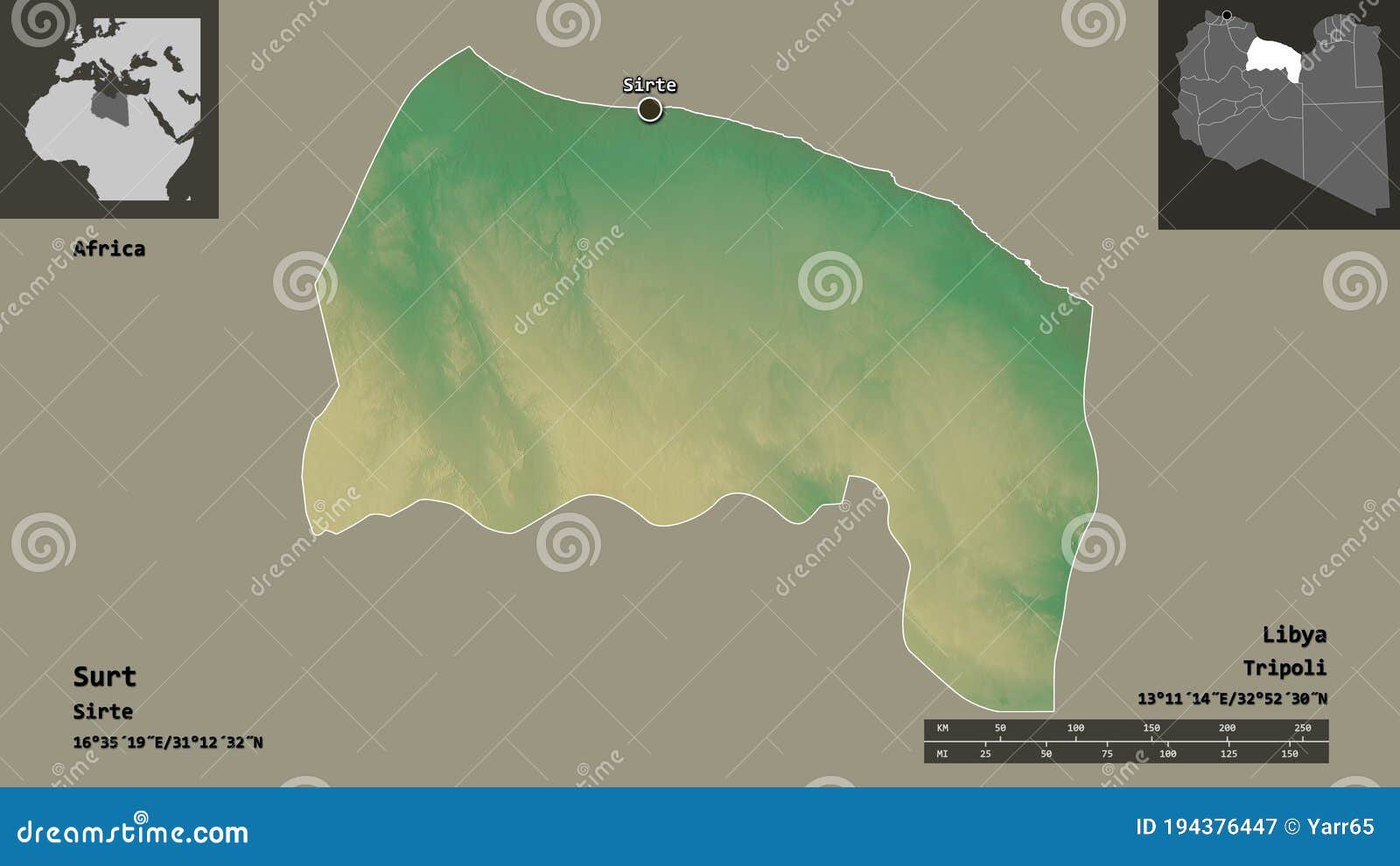 Surt, District of Libya,. Previews. Relief Stock Illustration ...