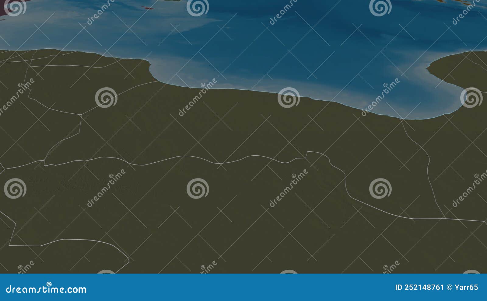 Surt Extruded. Libya. Stereographic Administrative Map Stock Video ...