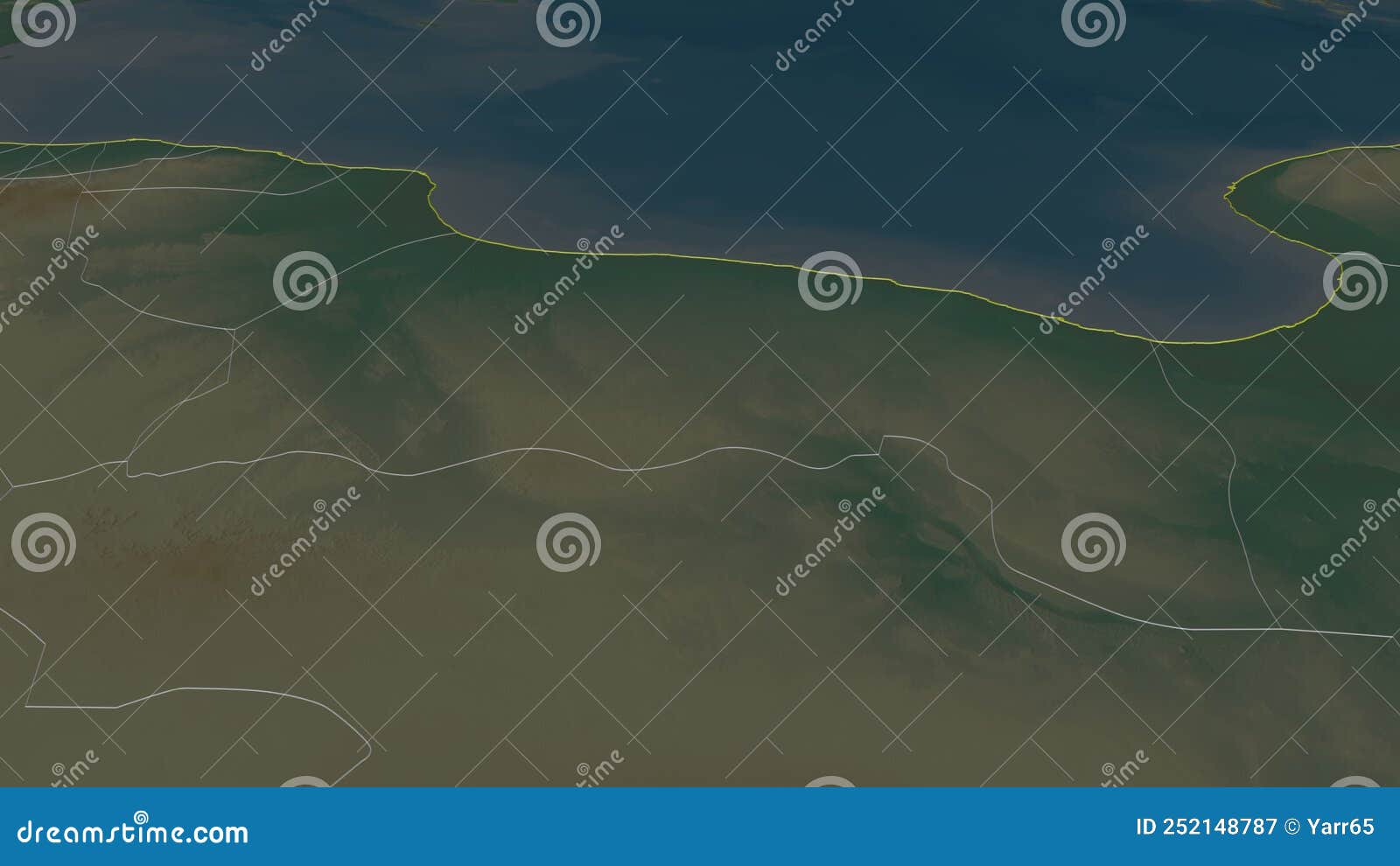 Surt Extruded. Libya. Stereographic Relief Map Stock Video - Video of ...