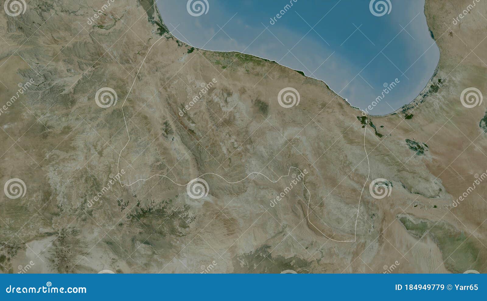 Surt, Libya - Outlined. Satellite Stock Illustration - Illustration of ...