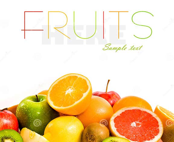 Surtido grande de frutas foto de archivo. Imagen de frente - 22894224