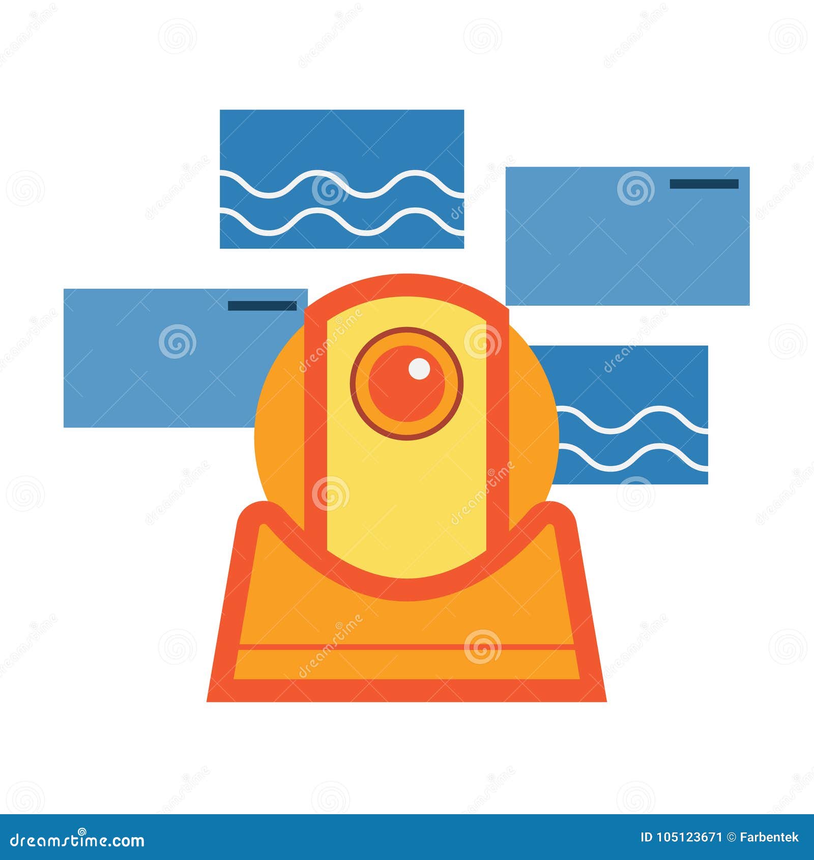 Surveillance Bot Security Camera Abstract Icon. Stock Illustration ...