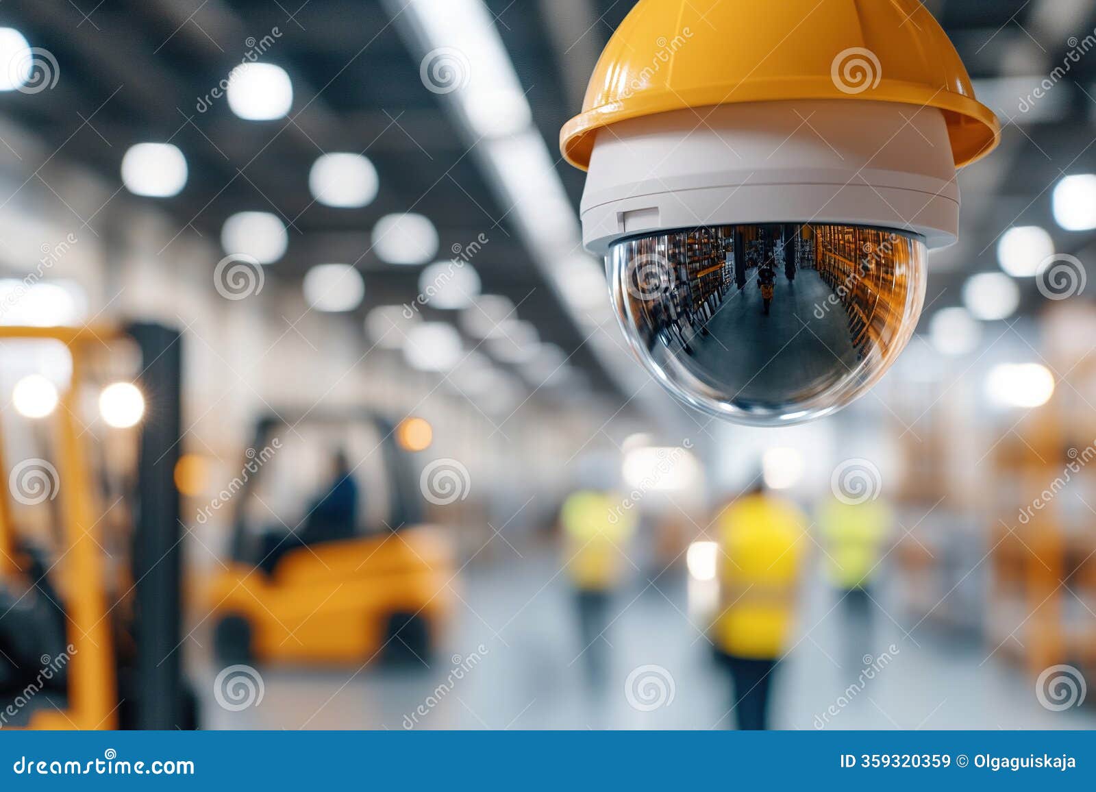 A Surveillance Camera Captures Activity in a Busy Warehouse, Where ...