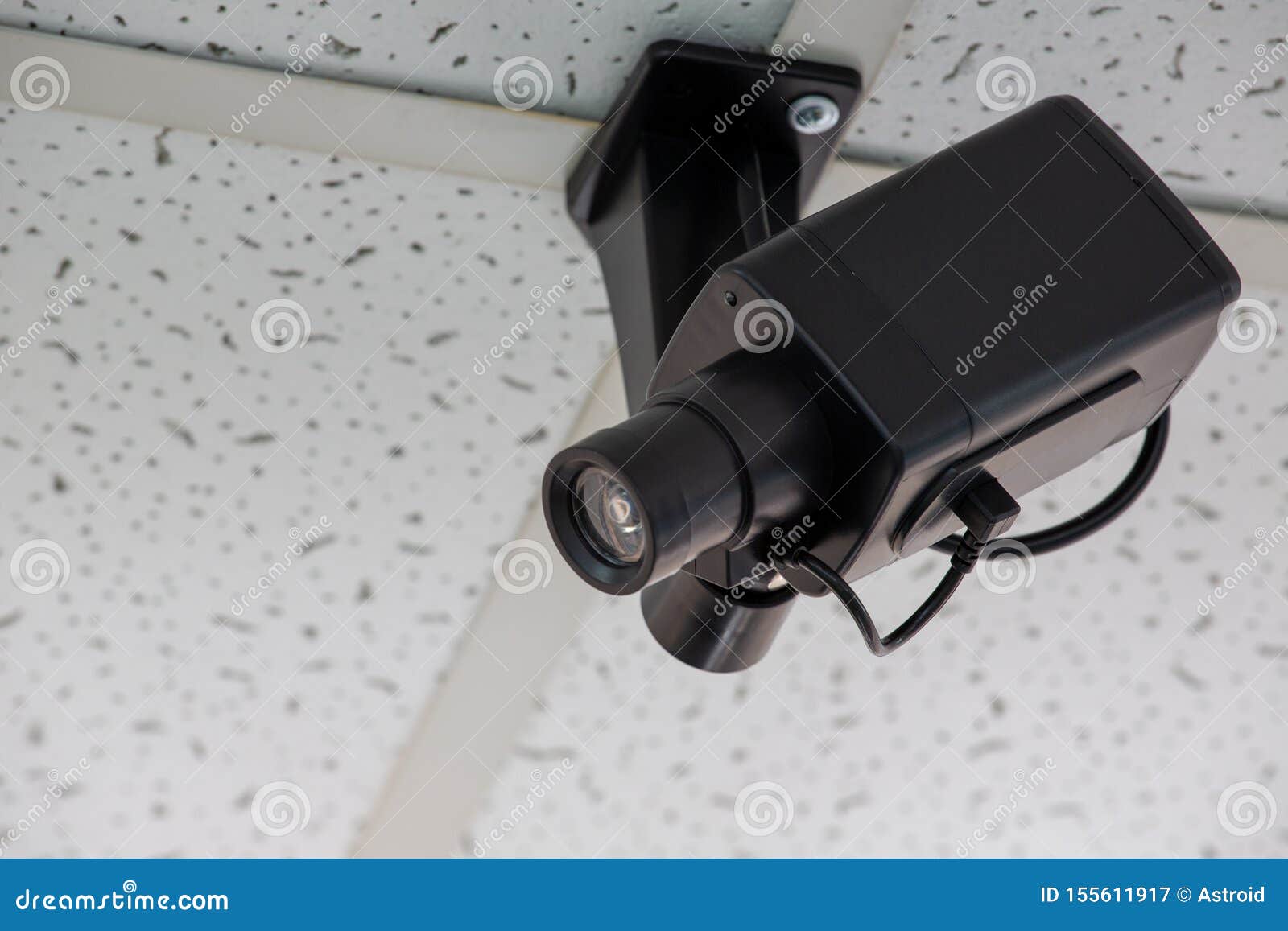 Surveillance Camera on the Ceiling Stock Image - Image of black, order ...