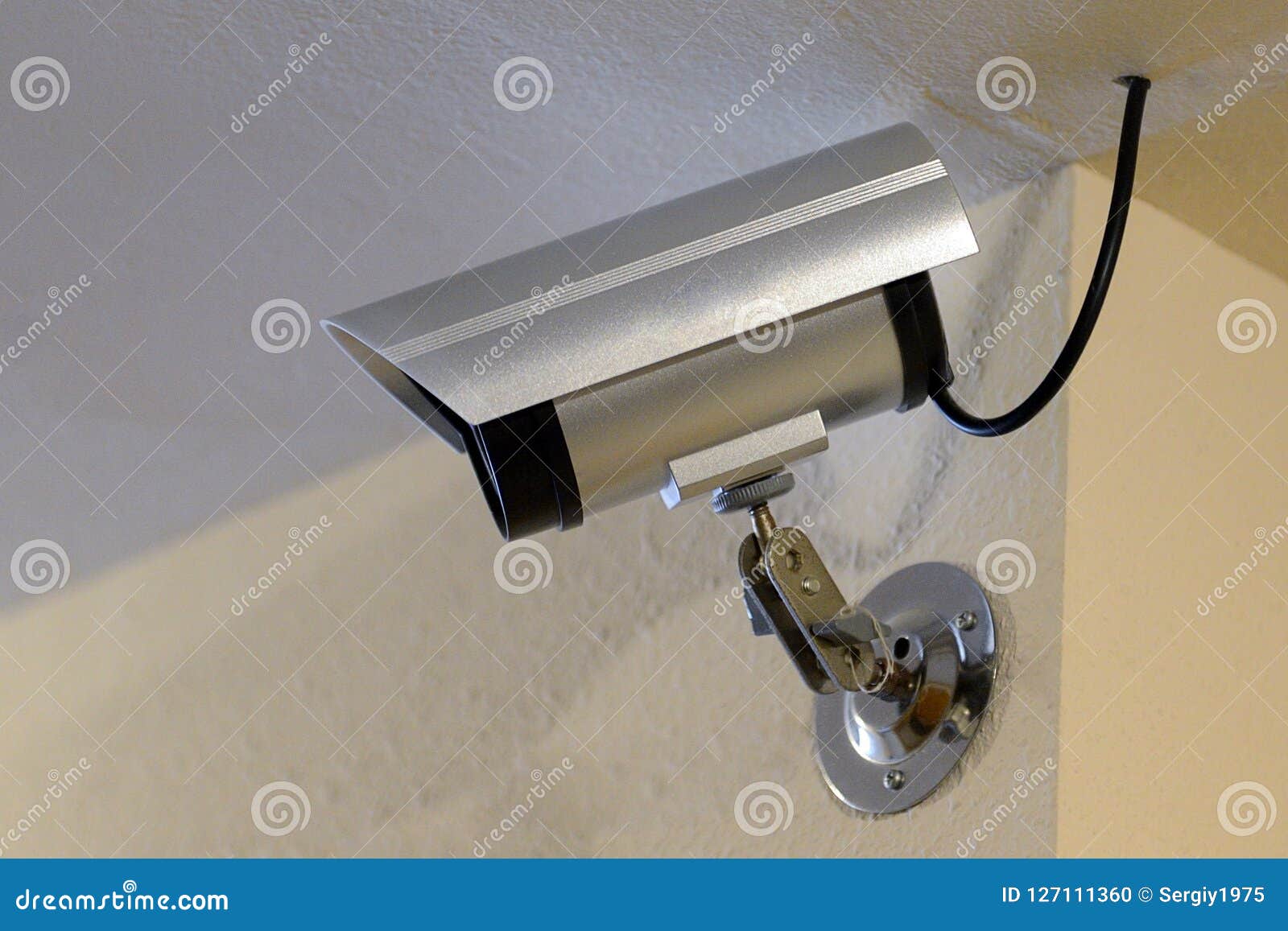 Surveillance Camera on the Ceiling in the Room Stock Photo - Image of ...