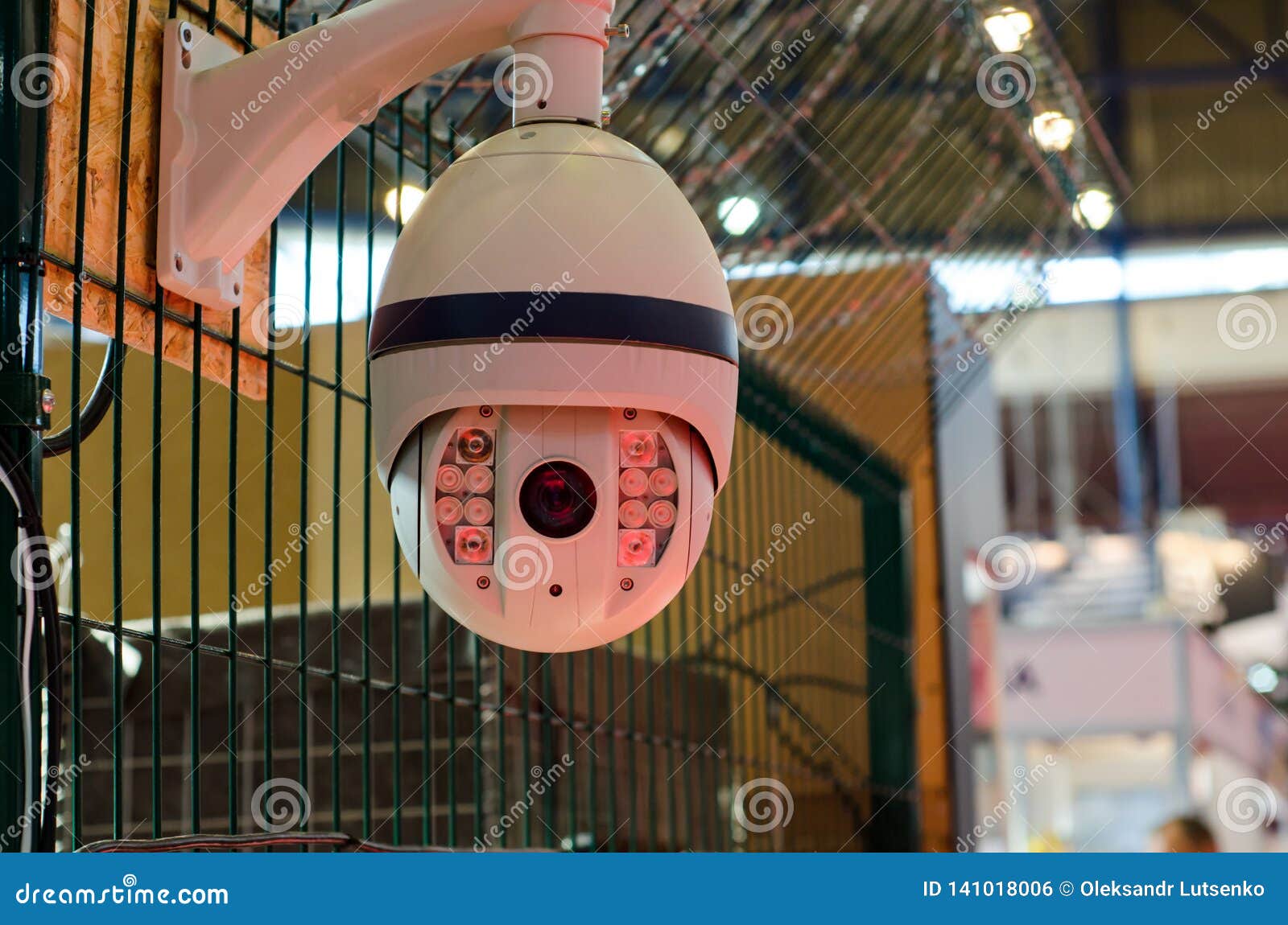 Surveillance Camera on a Closed Area Stock Photo - Image of monitor ...