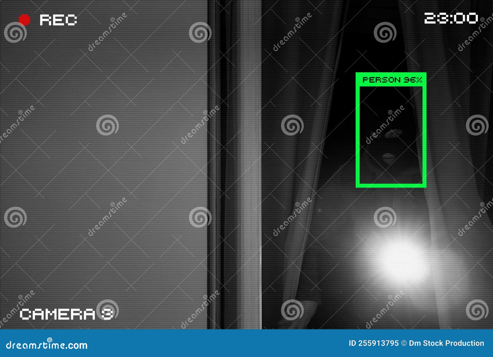 The Surveillance Camera with Face Recognition Stock Image - Image of ...