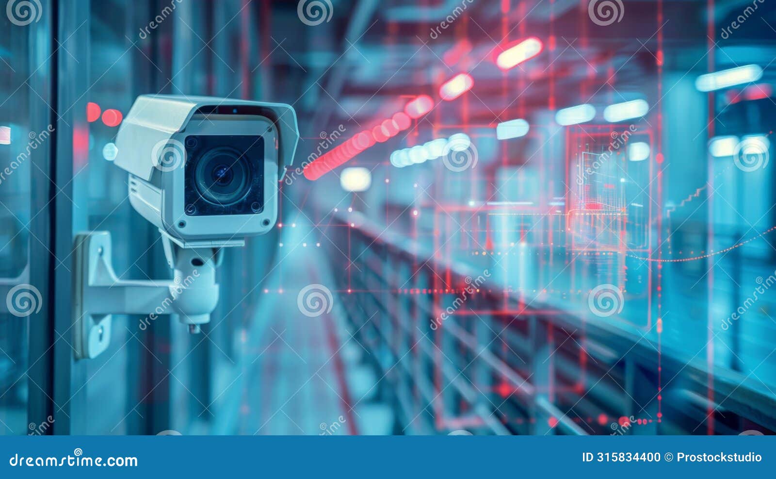 Security Camera Mounted on Building Stock Photo - Image of cctv ...