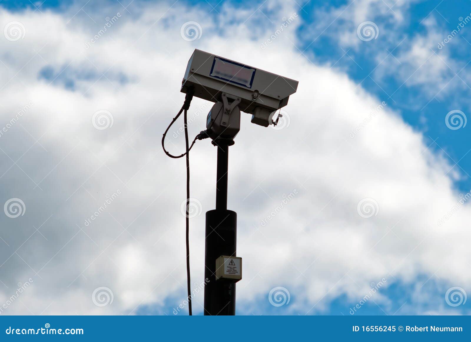 Surveillance Camera in Front of Sky V2 Stock Image - Image of rights ...