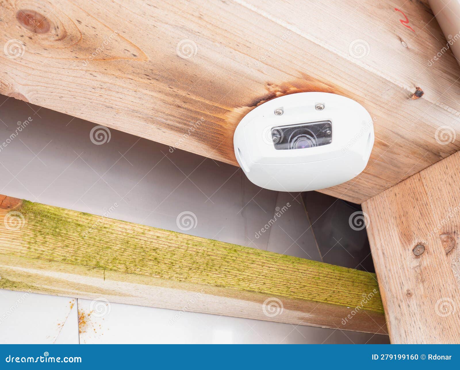 Surveillance Camera Inside the Room on the Wall, Close View Stock Photo ...