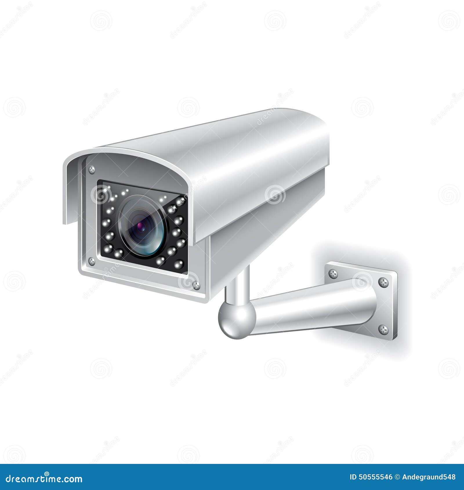 Surveillance Camera Isolated on White Vector Stock Vector ...
