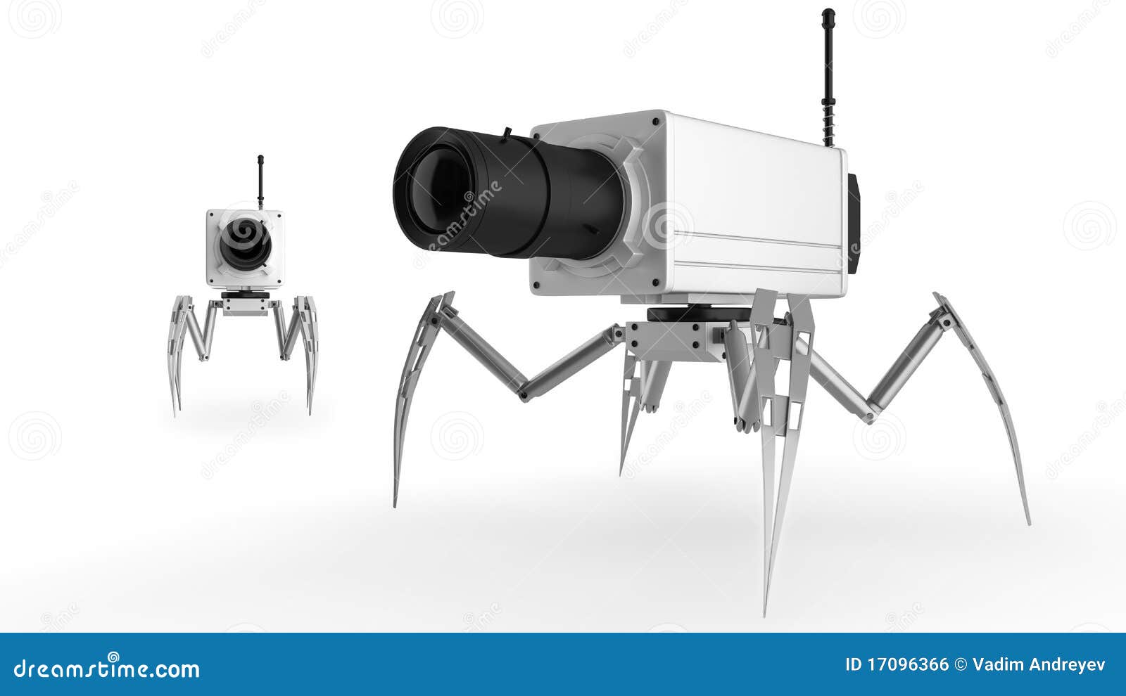 Surveillance Camera on the Legs Stock Illustration - Illustration of ...