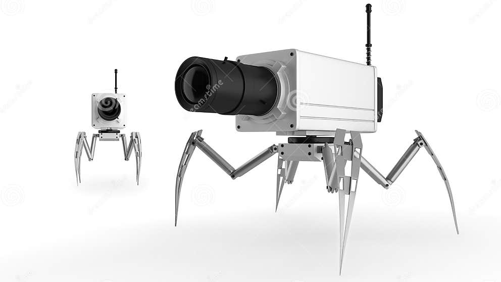 Surveillance Camera on the Legs Stock Illustration - Illustration of ...