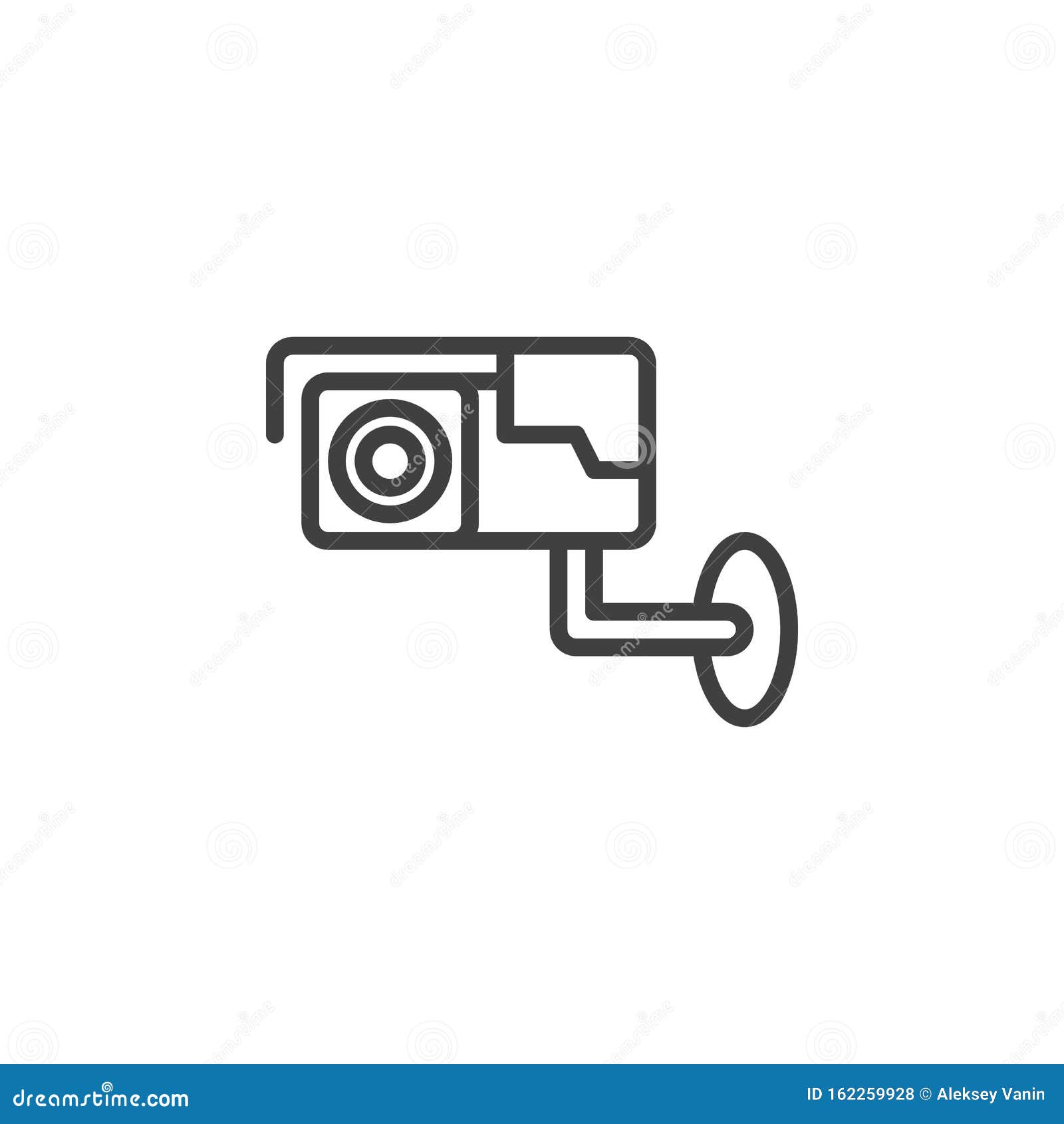 Surveillance Camera Line Icon Stock Vector - Illustration of monitoring ...