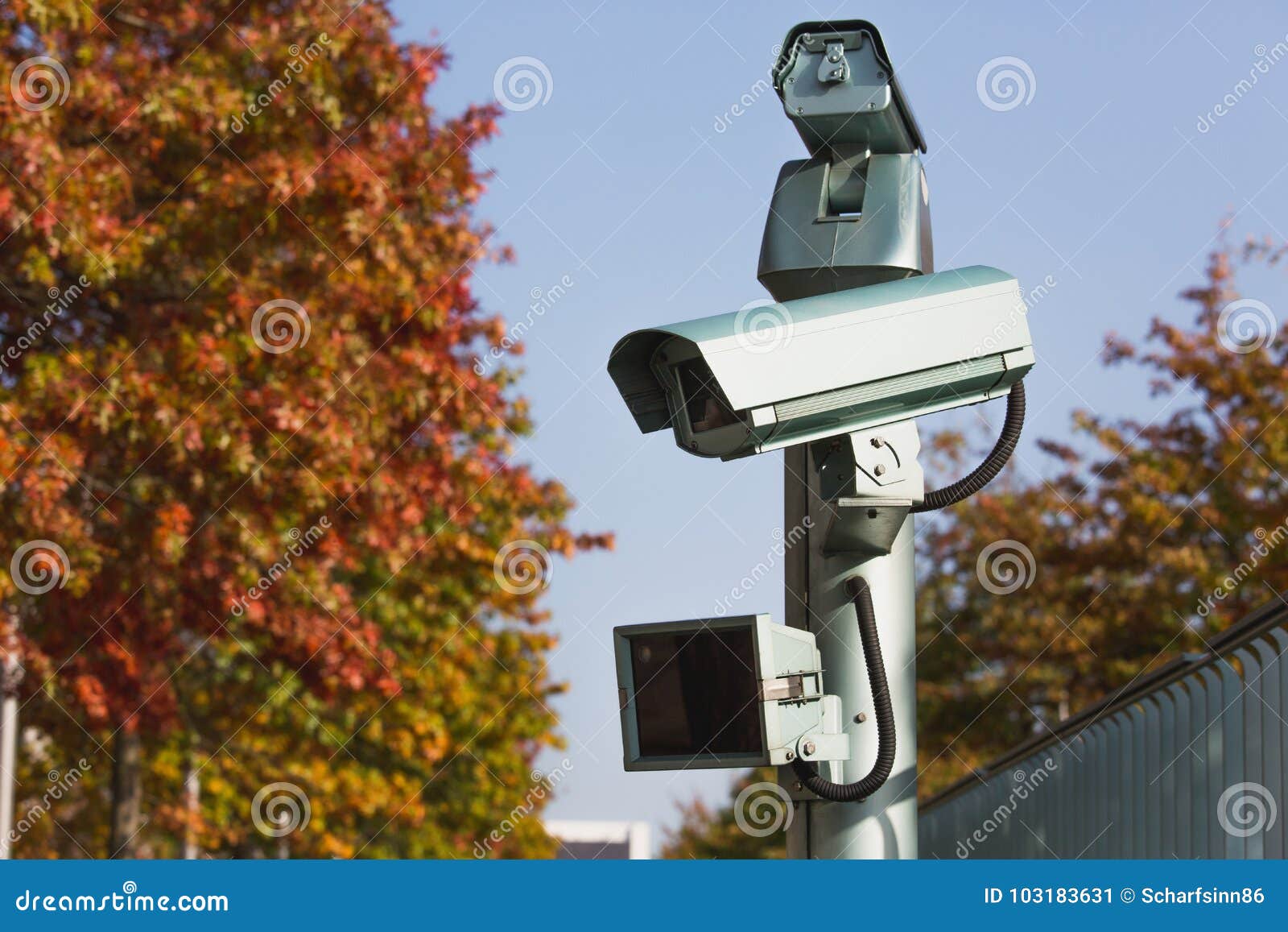 Surveillance Camera with Motion Sensor. Stock Image - Image of infrared ...