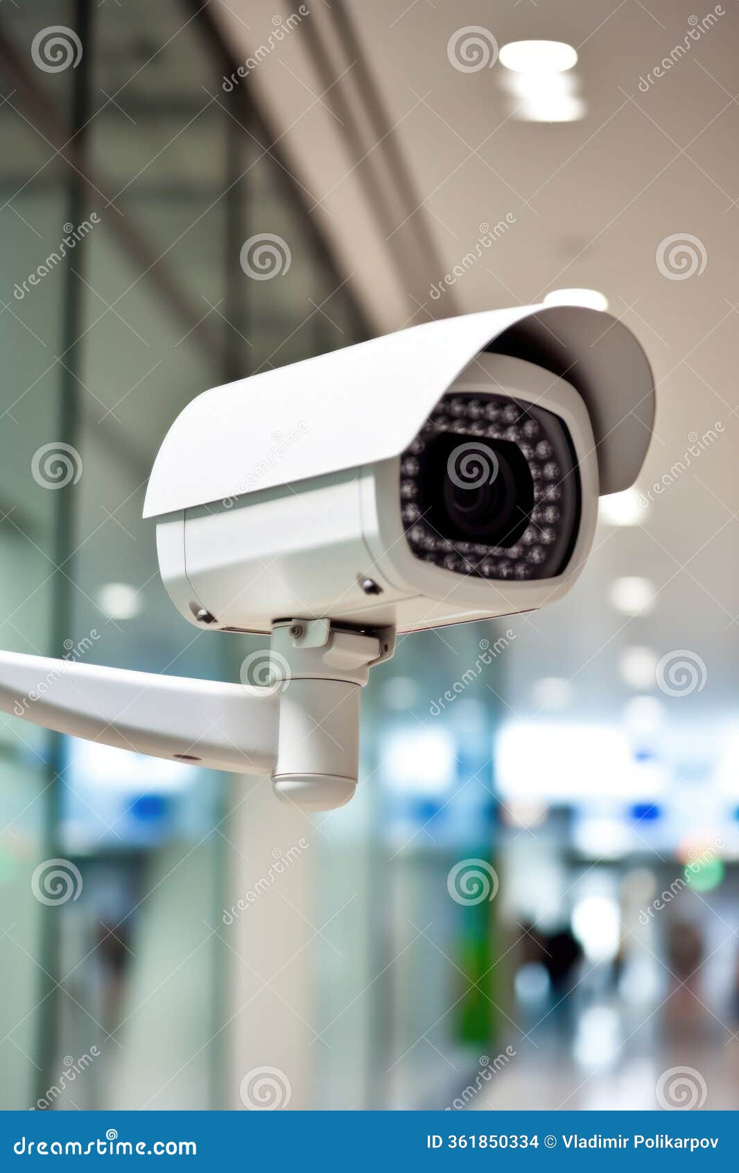 Surveillance Camera Mounted on Building Exterior, Ideal for Security ...
