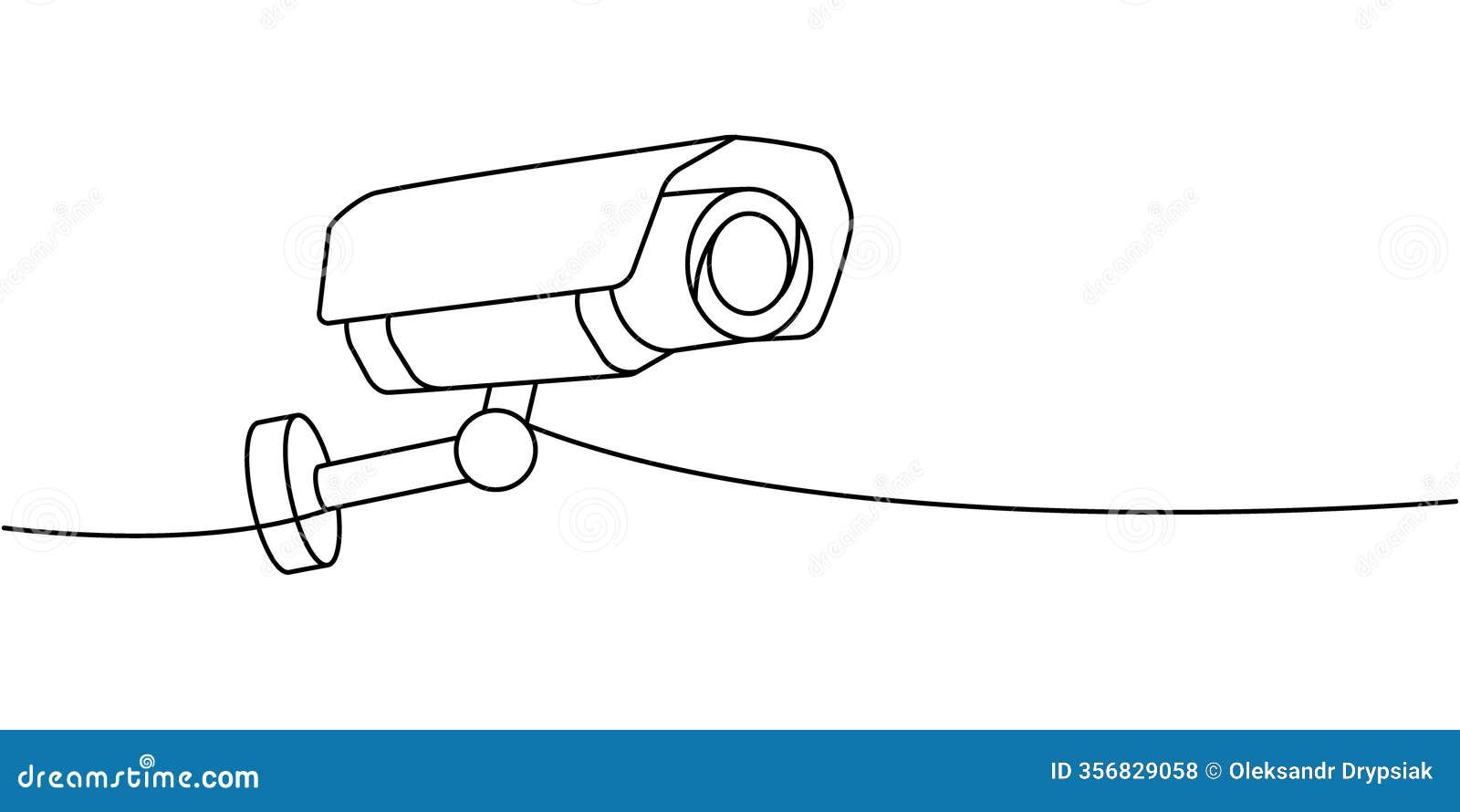 Surveillance Camera One Line Continuous Drawing. Video Surveillance ...
