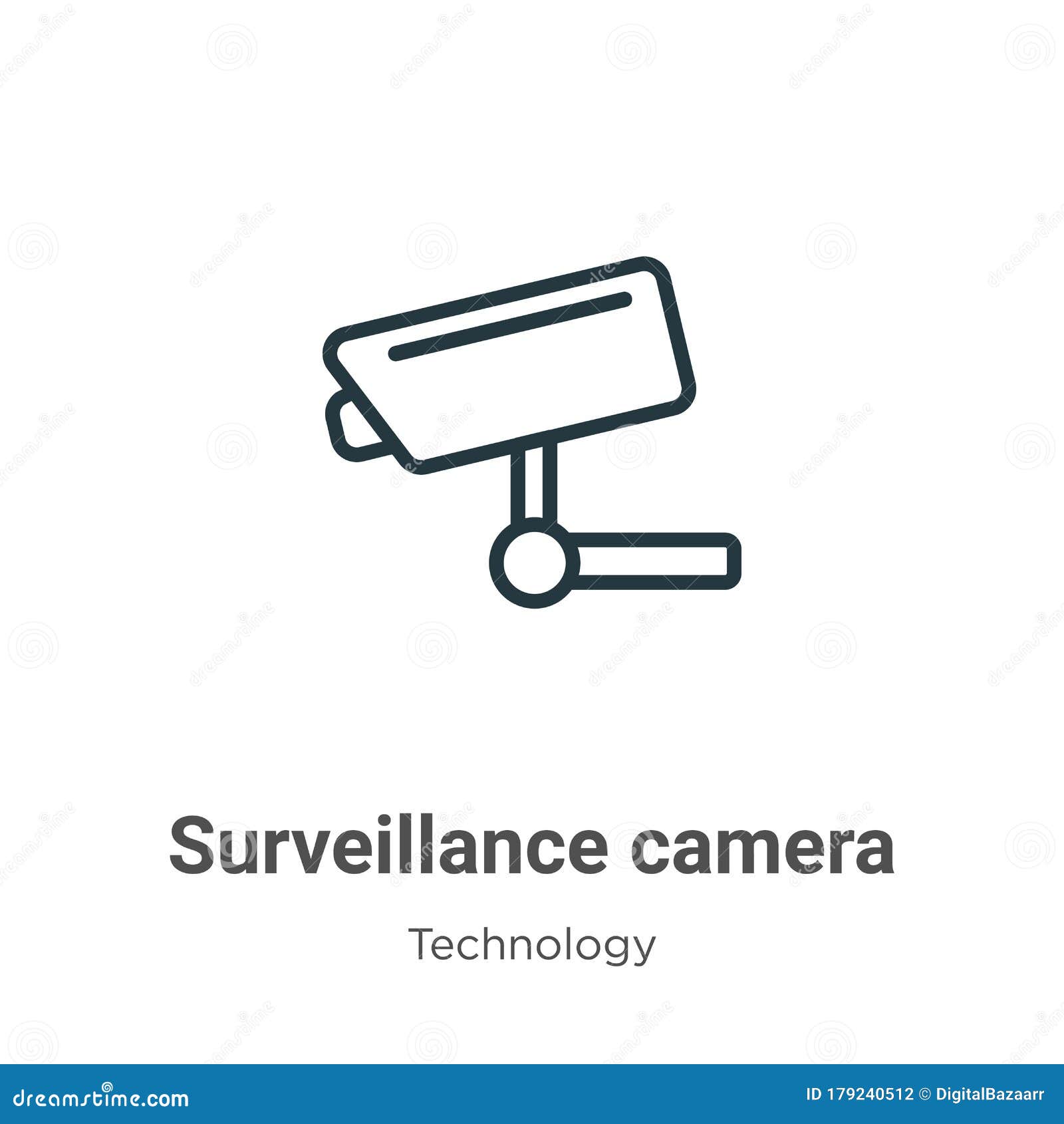 Surveillance Camera Outline Vector Icon. Thin Line Black Surveillance ...
