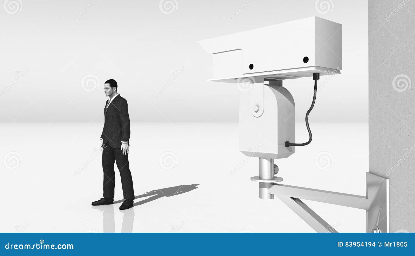 Surveillance Camera and Passing Man Stock Illustration - Illustration ...