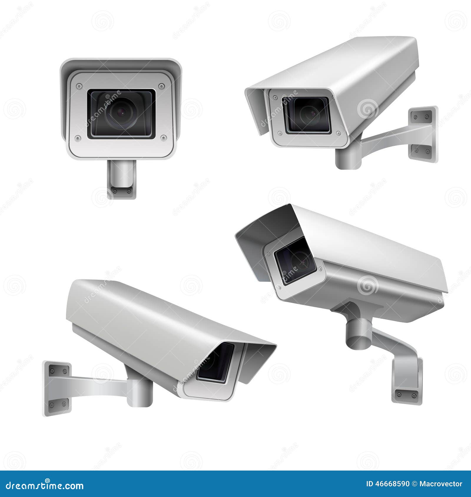 Surveillance camera set stock vector. Illustration of concept - 46668590