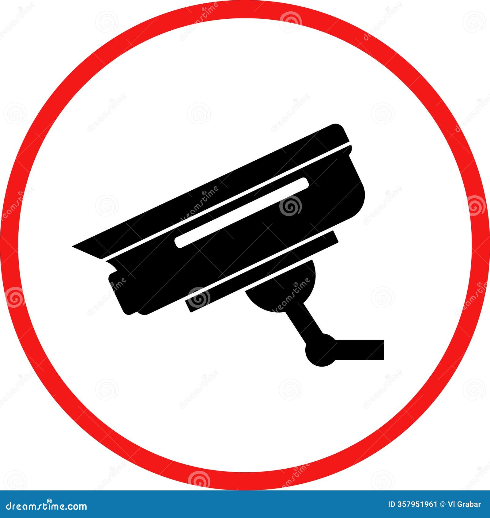 CCTV. Vector Illustration Of A Cctv Camera Takes Off The Swing In The ...