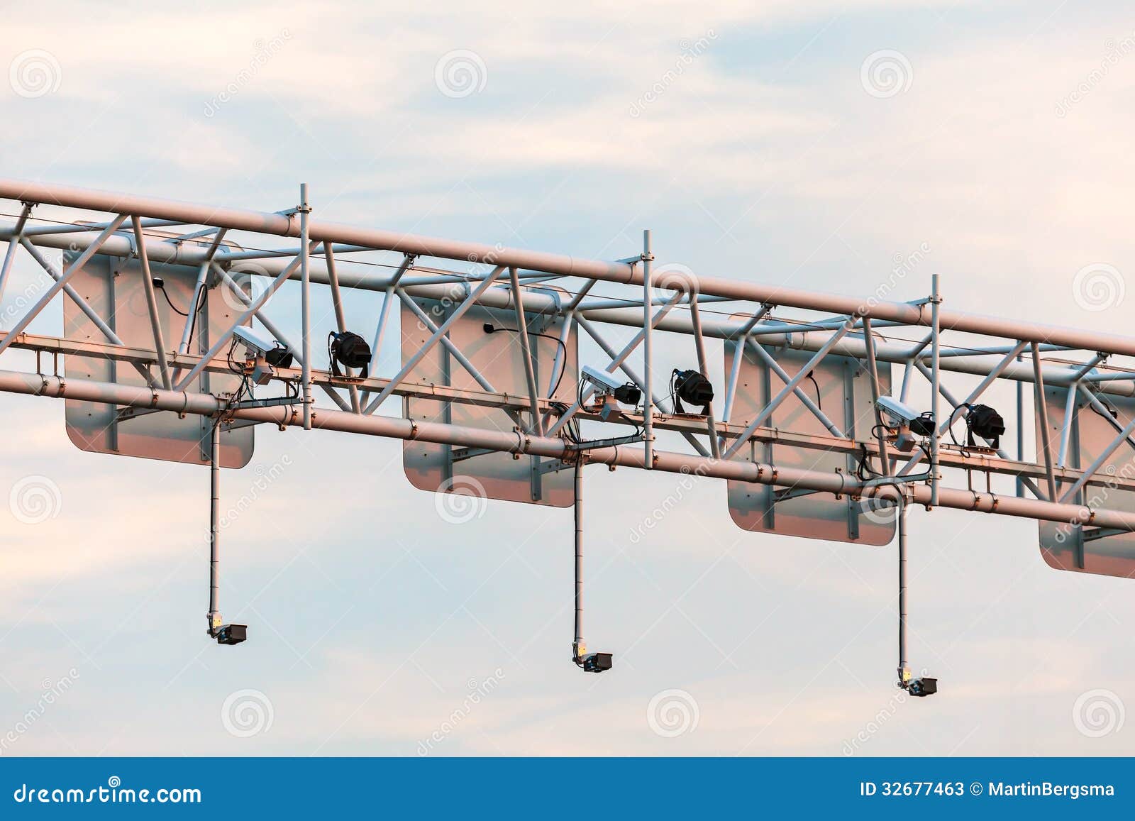 Surveillance Camera System Above a Highway Stock Image - Image of cctv ...