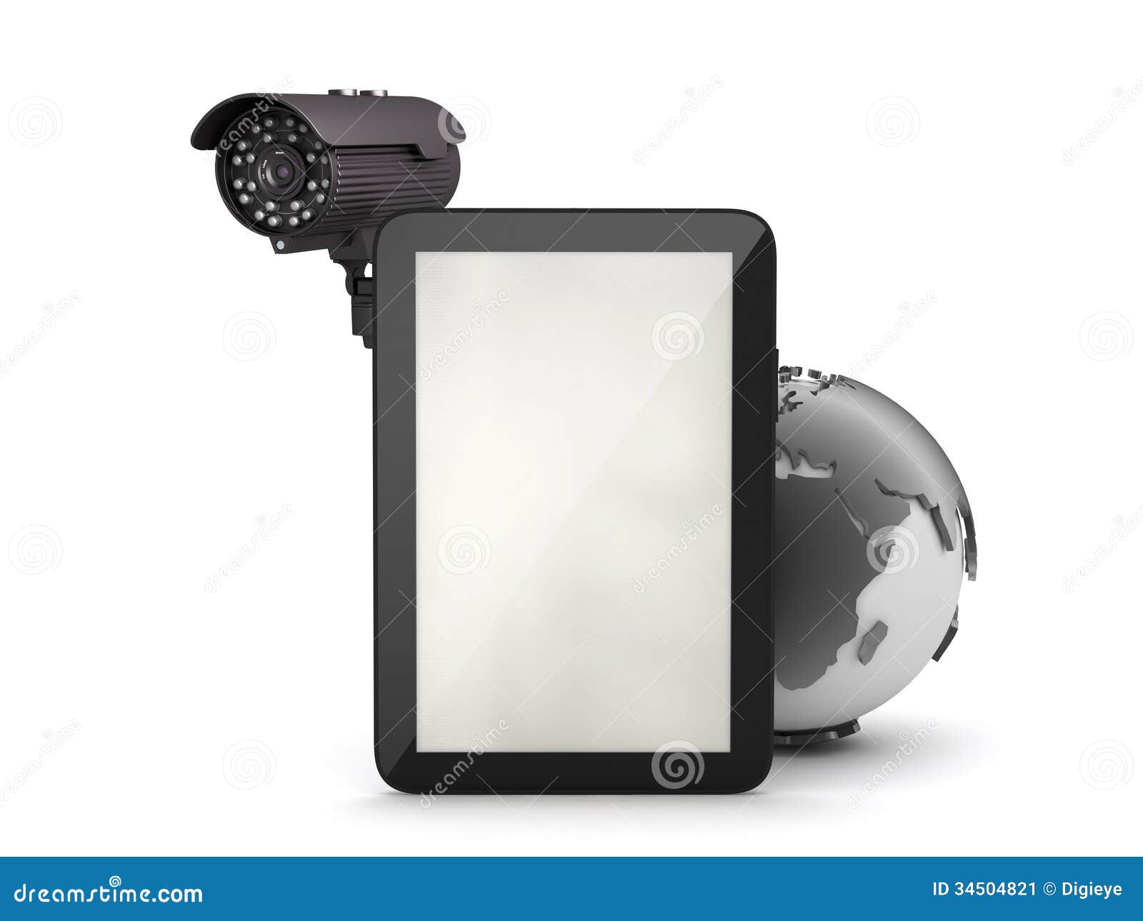 Surveillance Camera and Tablet Computer Stock Illustration ...
