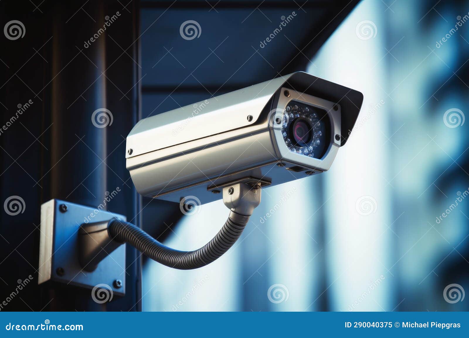 A Surveillance Camera on a Wall Stock Image - Image of industry ...