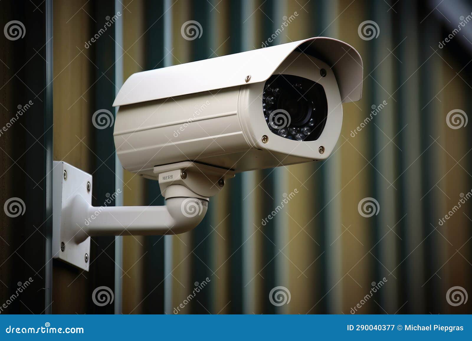 A Surveillance Camera on a Wall Stock Image - Image of protection ...