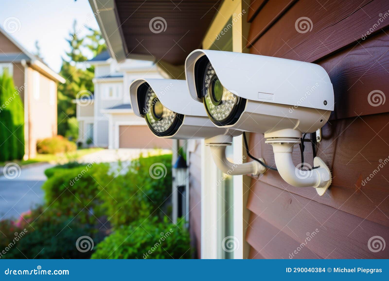 A Surveillance Camera on a Wall Stock Photo - Image of monitor, lens ...