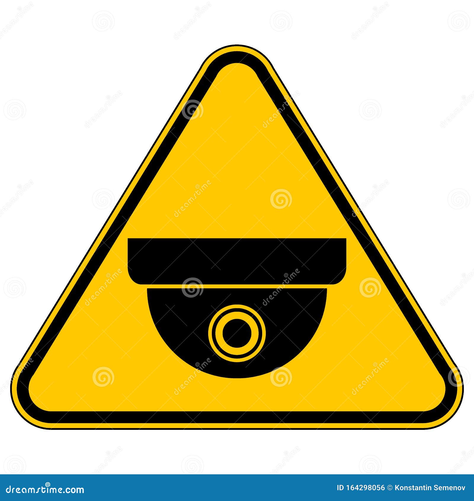 Surveillance Camera Warning Sign Stock Illustration - Illustration of ...