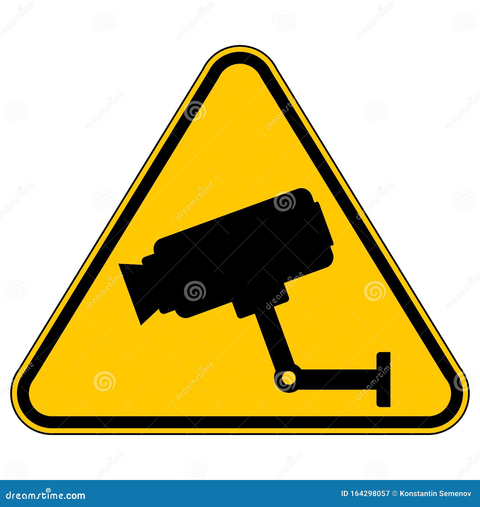Surveillance Camera Warning Sign Stock Illustration - Illustration of ...