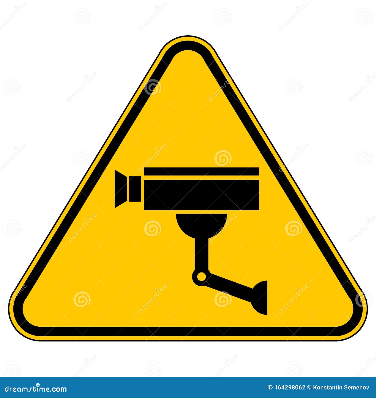 Surveillance Camera Warning Sign Stock Illustration - Illustration of ...