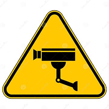 Surveillance Camera Warning Sign Stock Illustration - Illustration of ...