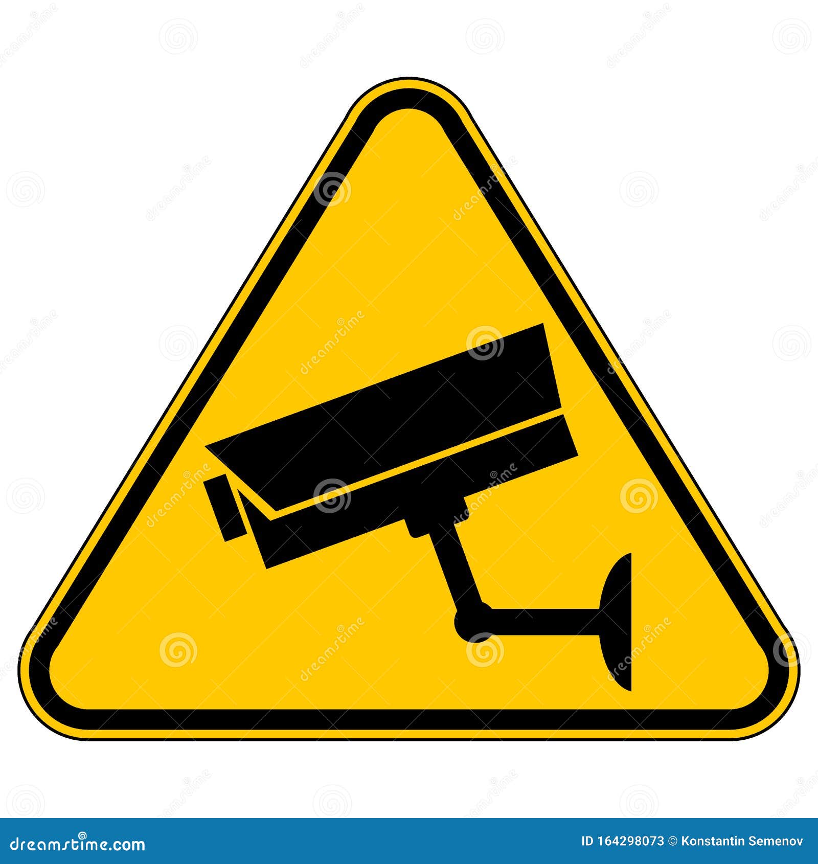 Surveillance Camera Warning Sign Stock Illustration - Illustration of ...