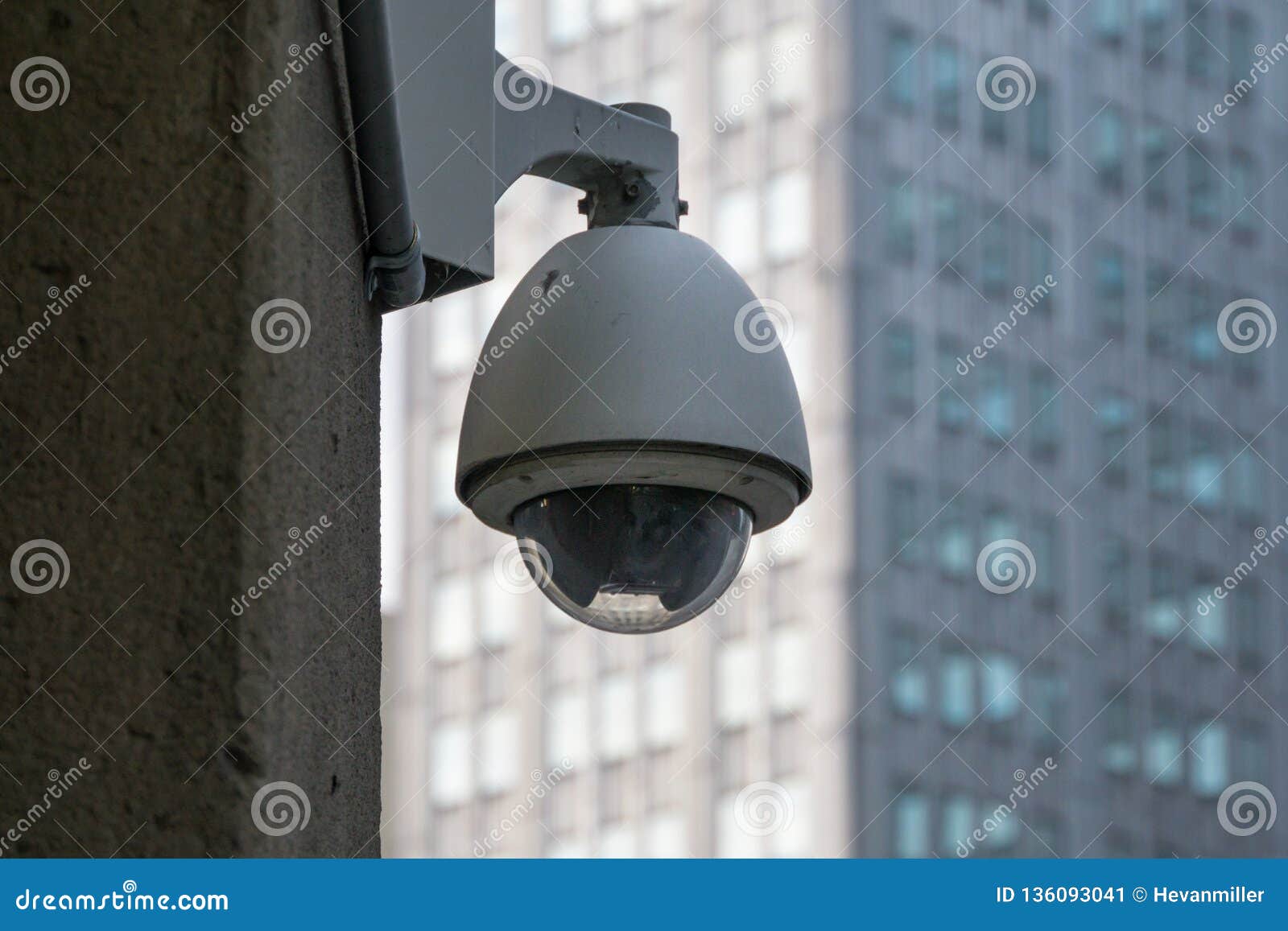 Surveillance Camera Watching in the Big City Stock Image - Image of ...