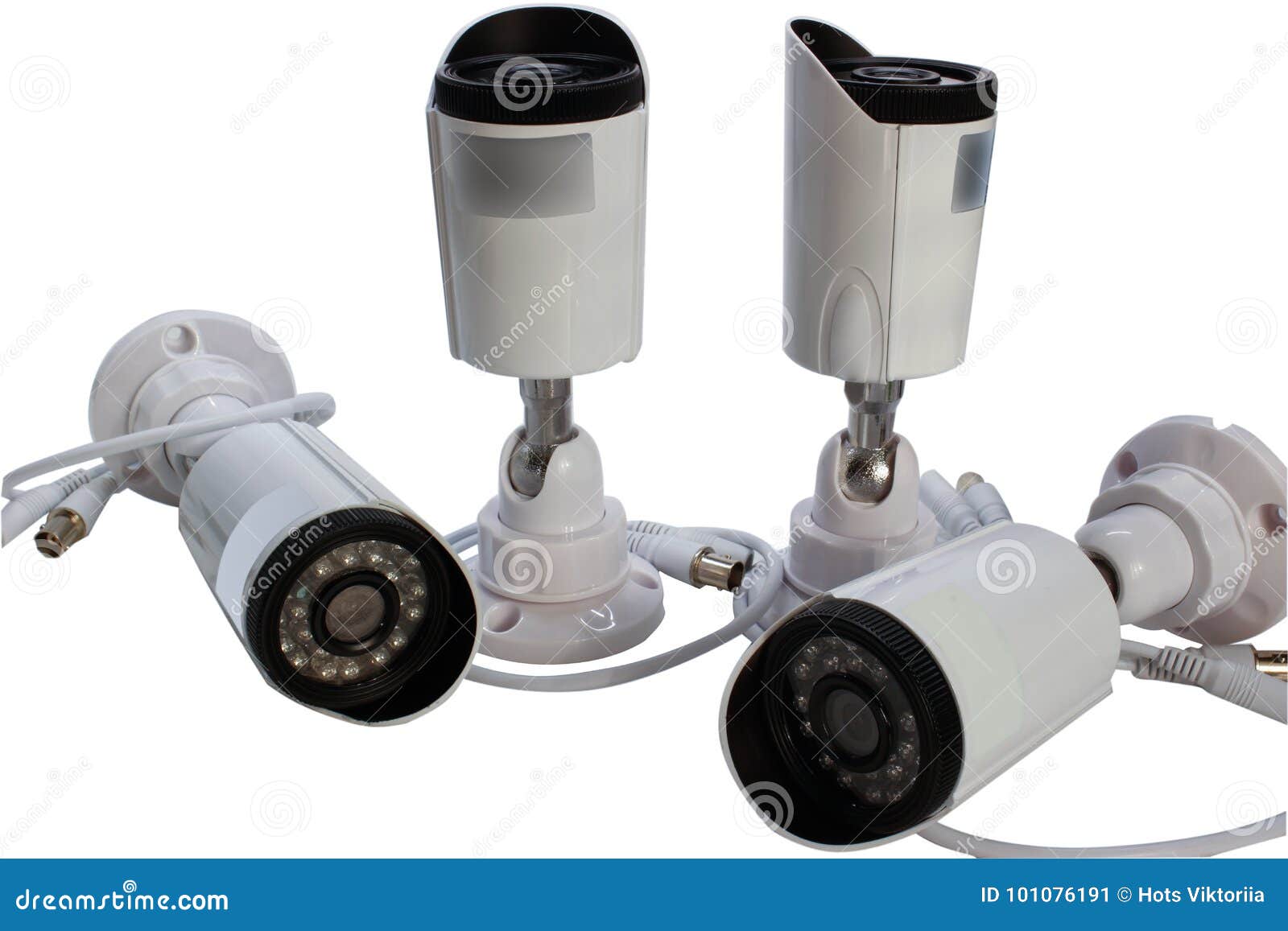 Surveillance Camera on a White Background. Stock Image - Image of ...
