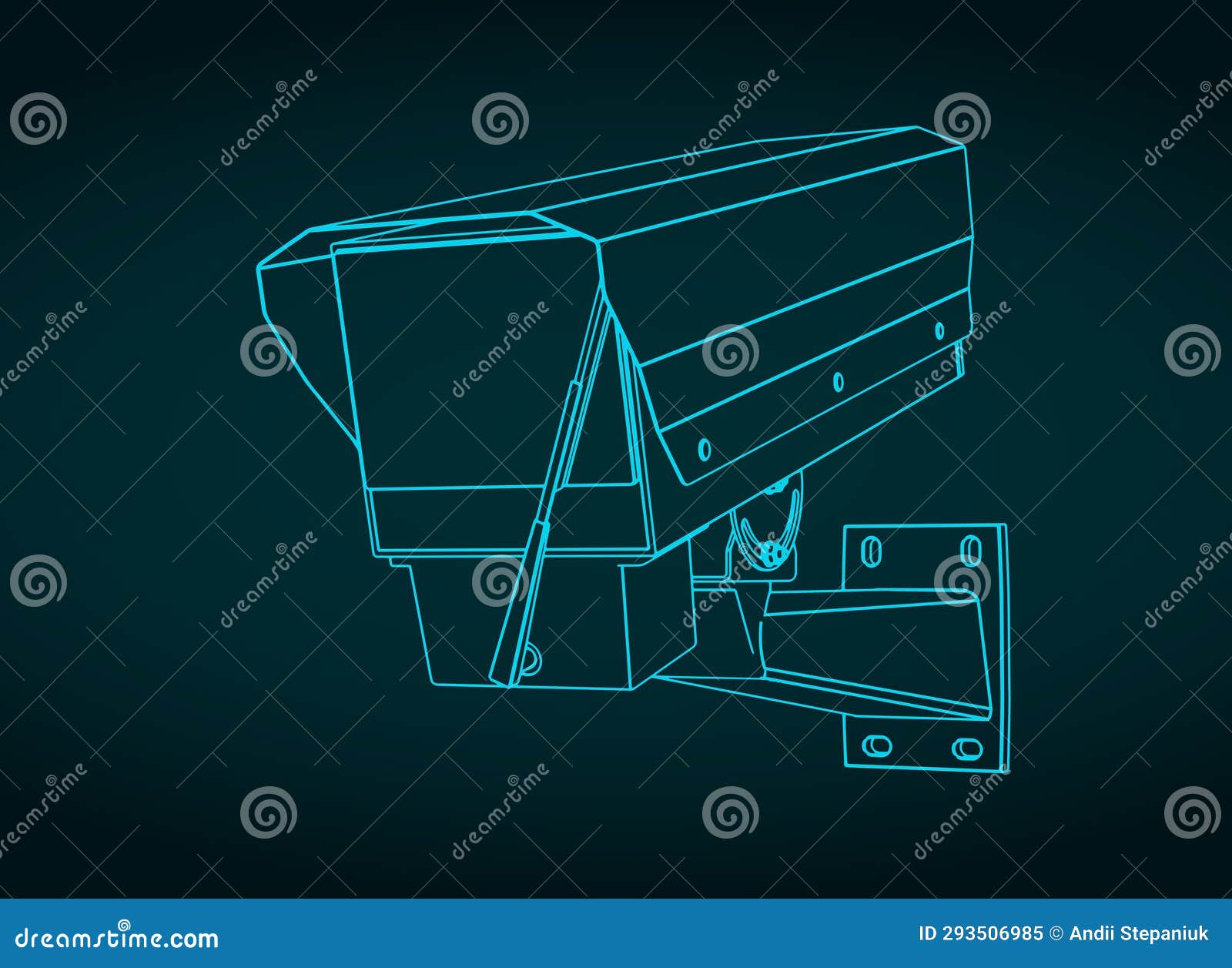 Surveillance Camera with Windscreen Wiper Illustration Stock Vector ...